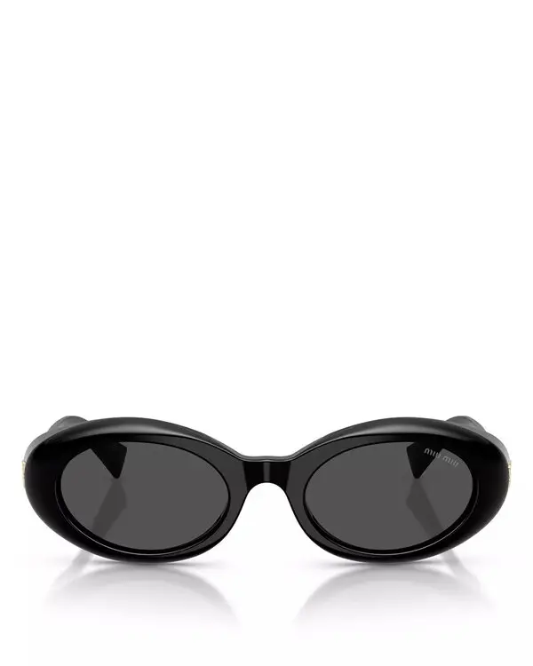 Miu Miu Oval Sunglasses, 52mm - Black