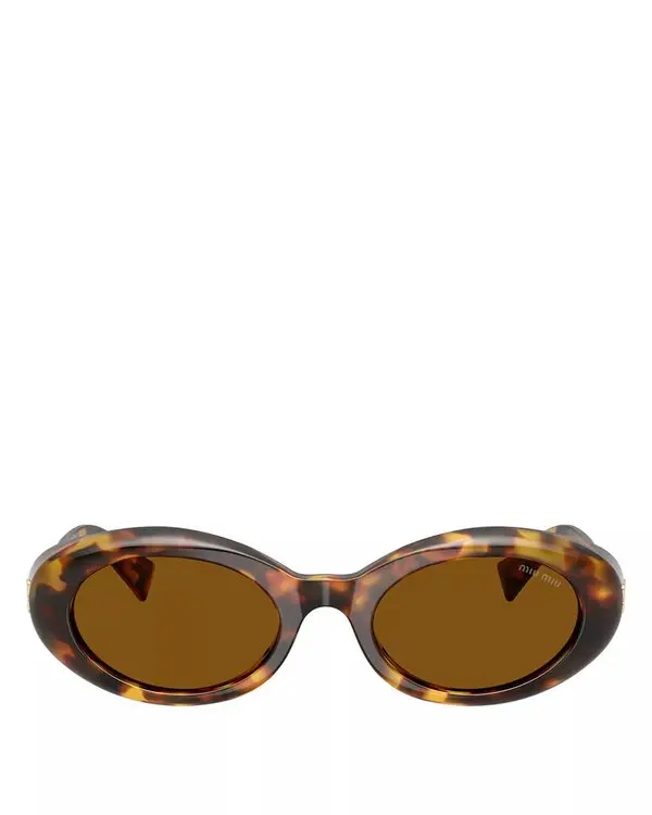 Miu Miu Oval Sunglasses, 52mm - Black