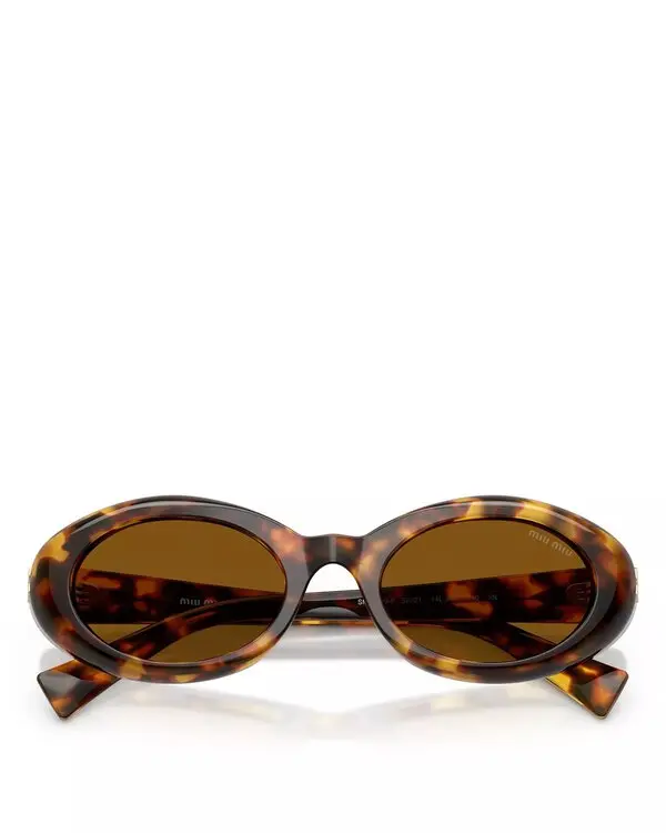 Miu Miu Oval Sunglasses, 52mm - Black