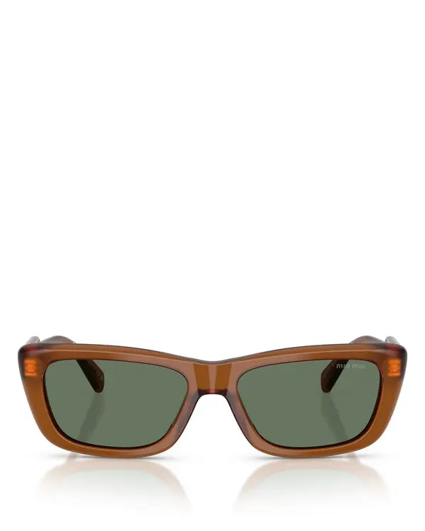 Miu Miu Rectangular Sunglasses, 56mm - Amber