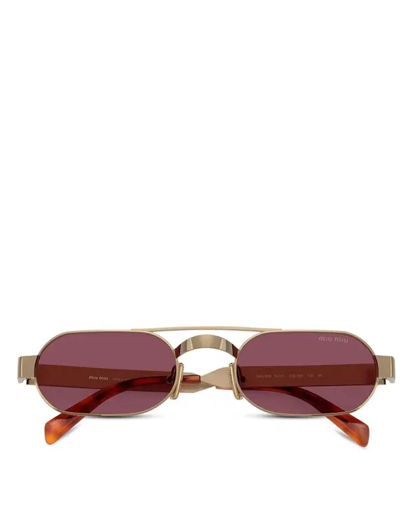 Miu Miu Oval Sunglasses, 52mm - Brown
