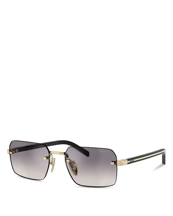 Prada Rectangular Sunglasses, 55mm - Pale Gold