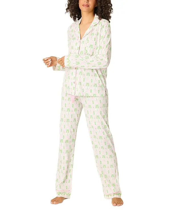PJ Salvage Playful Print Long Pajama Set - Ivory