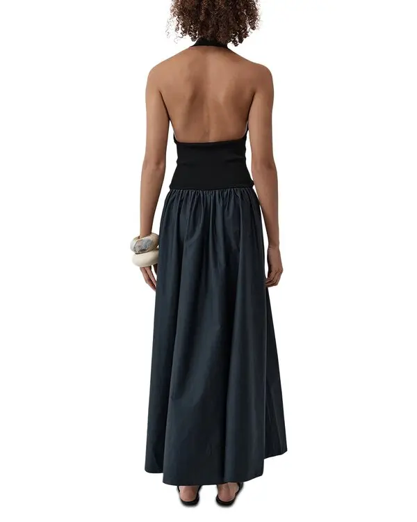 ST. AGNI Knit Backless Halter Dress - Black