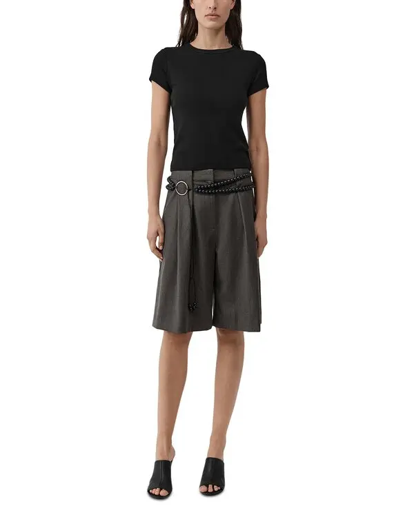 ST. AGNI Wool Pleat Loop Shorts