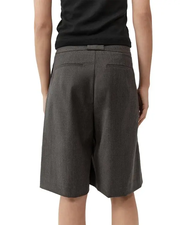 ST. AGNI Wool Pleat Loop Shorts