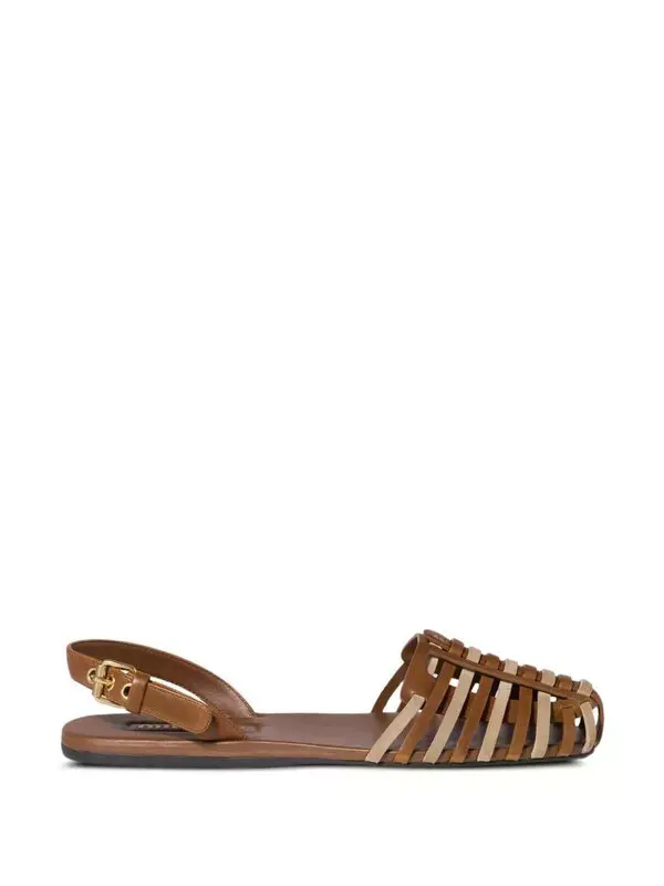Miu Miu Nappa And Suede Leather Sandals - Brown