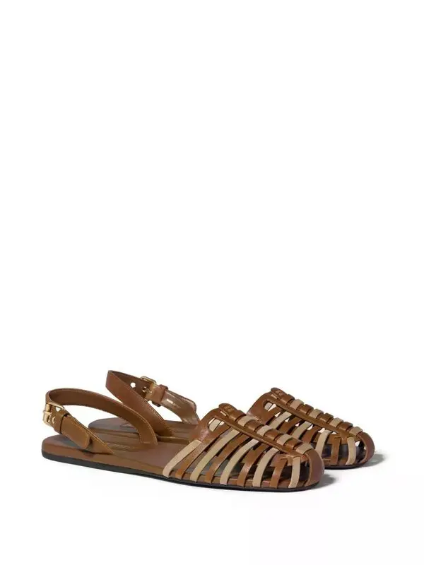 Miu Miu Nappa And Suede Leather Sandals - Brown