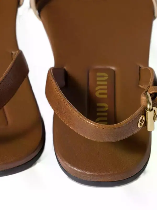 Miu Miu Nappa And Suede Leather Sandals - Brown