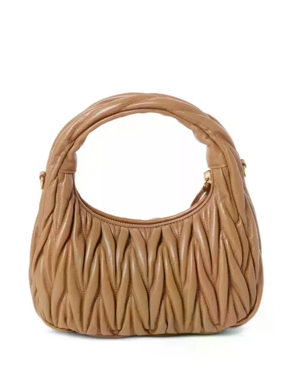 Miu Miu Wander Matelassé Nappa Leather Bag - Neutrals