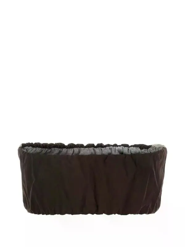 Miu Miu Logo Embossed Cotton Twill Bandeau Top