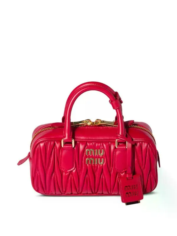 Miu Miu Arcadie Matelassé Nappa Leather Bag - Pink
