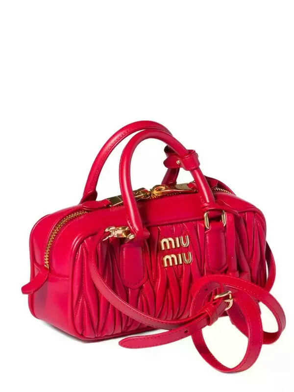 Miu Miu Arcadie Matelassé Nappa Leather Bag - Pink