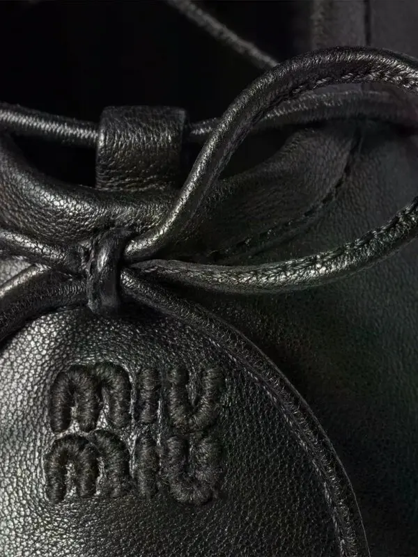 Miu Miu Nappa Leather Ballerinas With Embroidered Logo