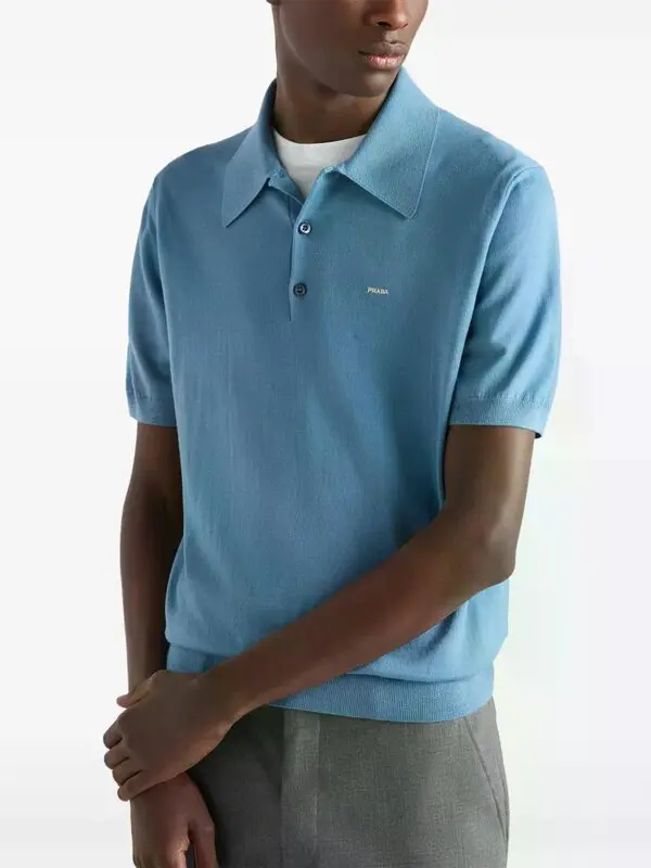 Prada Superfine Wool Polo Shirt - Blue