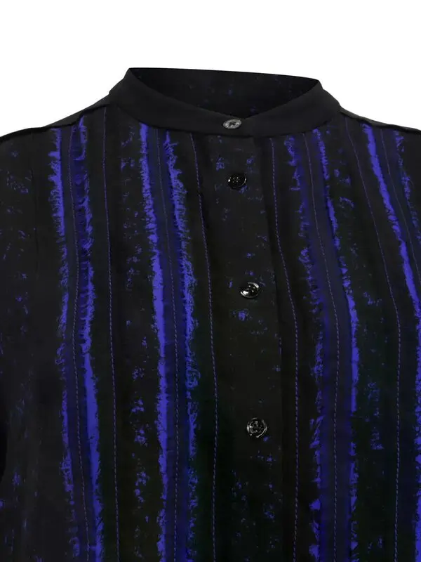 Proenza Schouler Printed Long Sleeve Silk Blouse