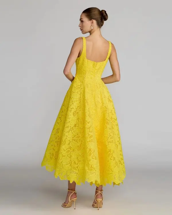 Mac Duggal Lace A-line Midi Dress