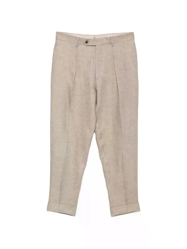 BERWICH Chiaia Pleated Turn-up Trousers