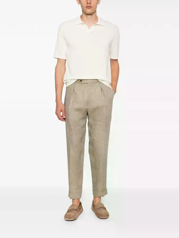 BERWICH Chiaia Pleated Turn-up Trousers