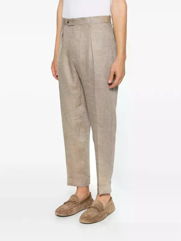 BERWICH Chiaia Pleated Turn-up Trousers