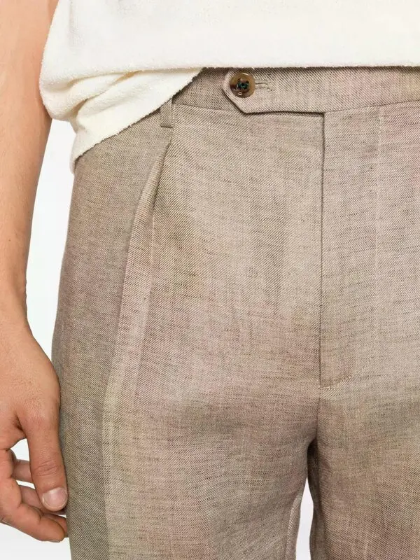 BERWICH Chiaia Pleated Turn-up Trousers