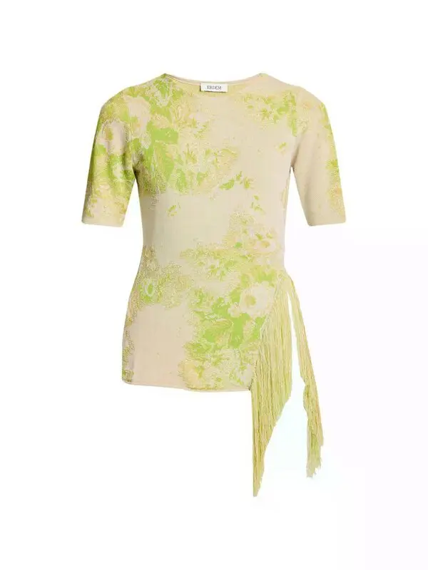 Erdem Floral-pattern T-shirt - Neutrals