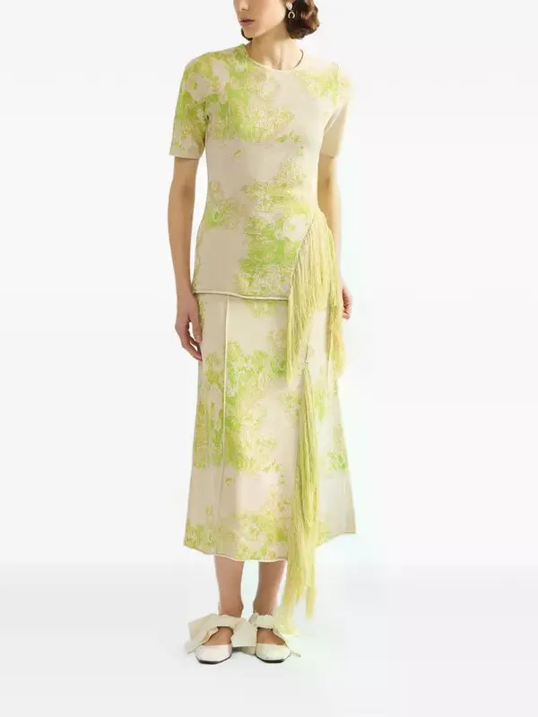 Erdem Floral-pattern T-shirt - Neutrals