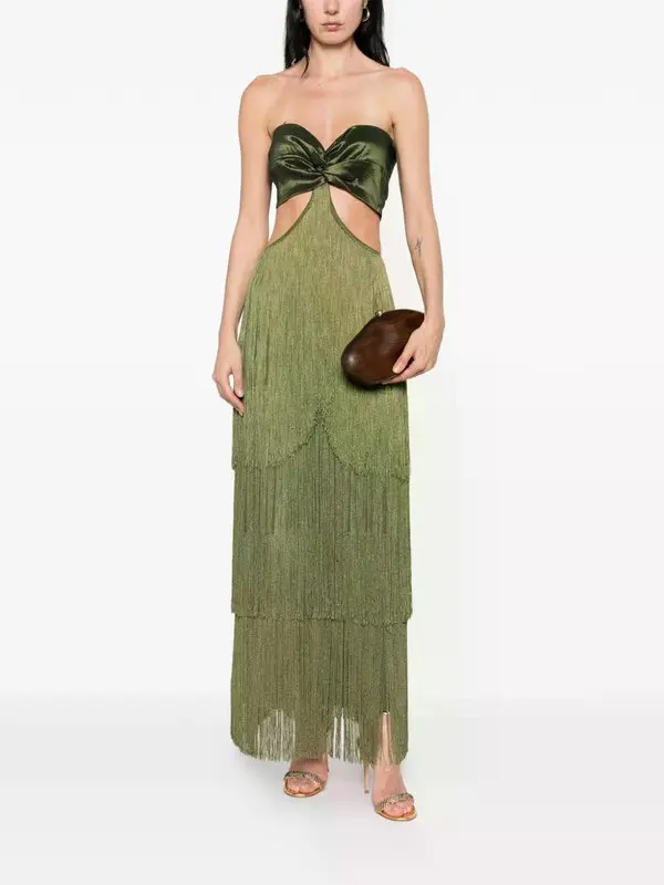BLESS Bow-detail Maxi Dress - Green