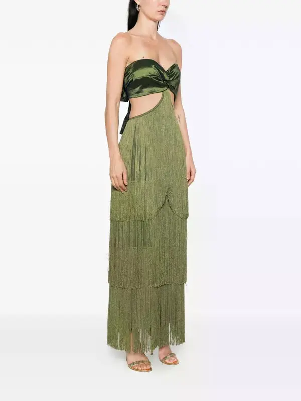 BLESS Bow-detail Maxi Dress - Green