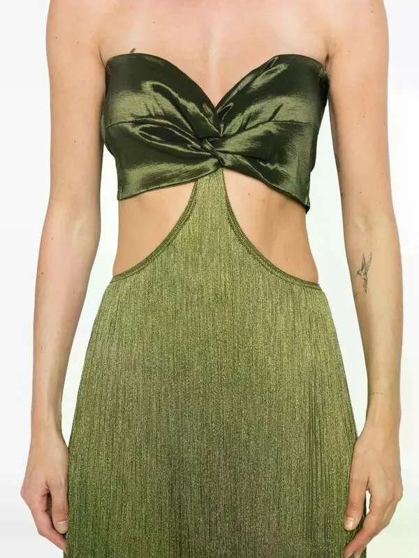 BLESS Bow-detail Maxi Dress - Green