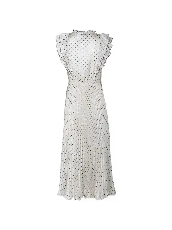 SELF-PORTRAIT Polka-dot Ruffled Midi Dress