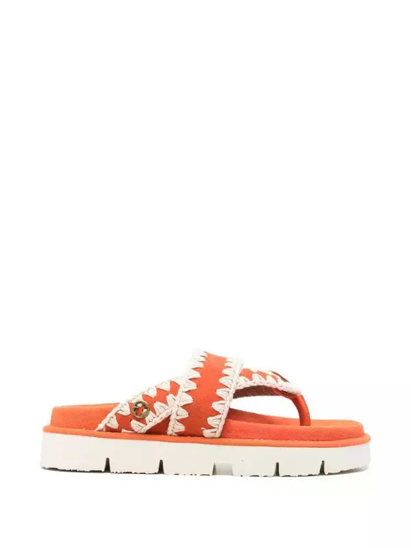 Mou Crochet-detail Treaded Sole Sandals