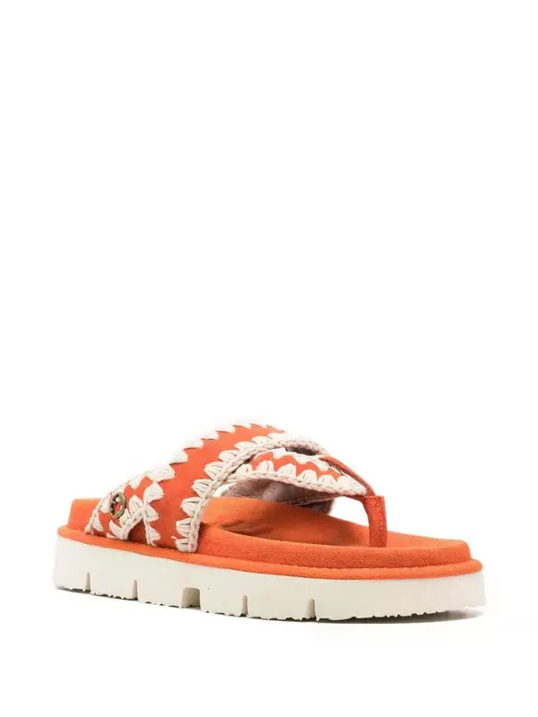 Mou Crochet-detail Treaded Sole Sandals