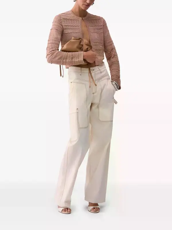 Liu Jo Openwork Knit Cardigan - Pink