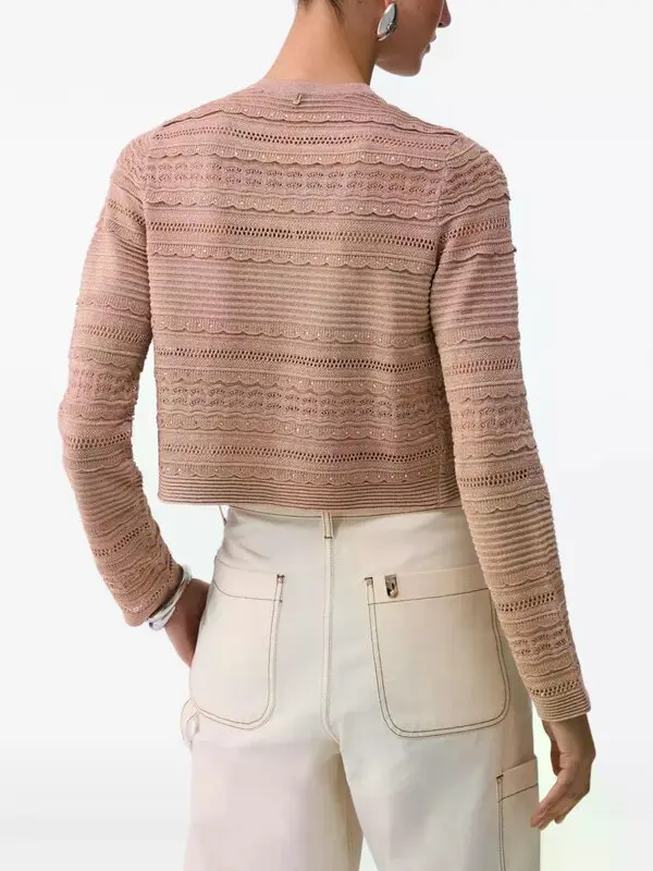 Liu Jo Openwork Knit Cardigan - Pink