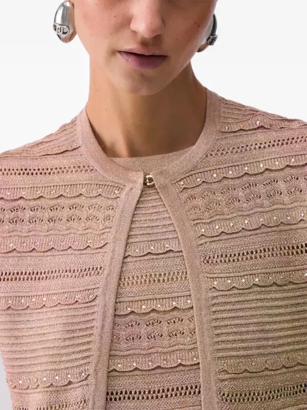 Liu Jo Openwork Knit Cardigan - Pink