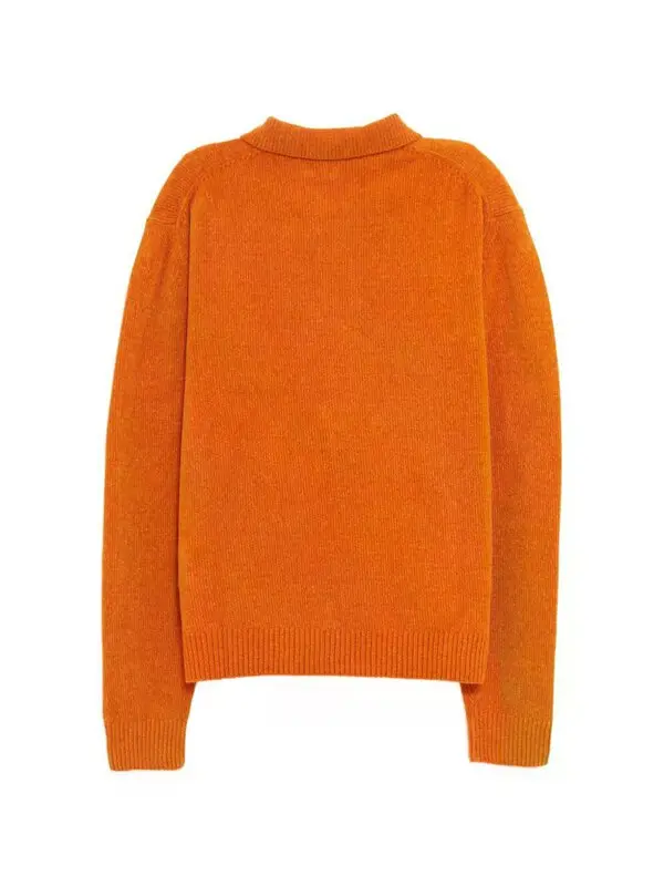 SUNFLOWER Chenile Half-button Polo Shirt - Orange