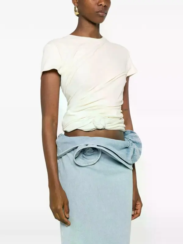 Magda Butrym Knot-detail T-shirt - Neutrals