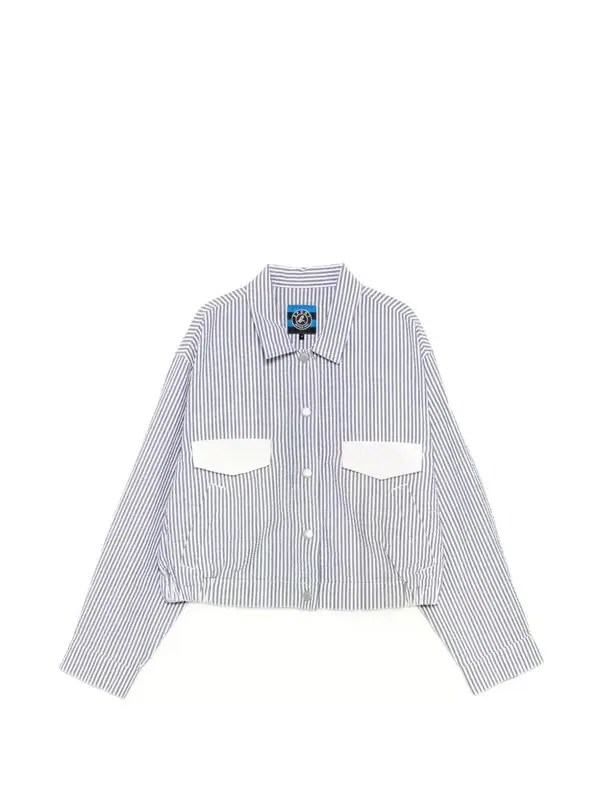 AGNES B. Striped Cropped Jacket