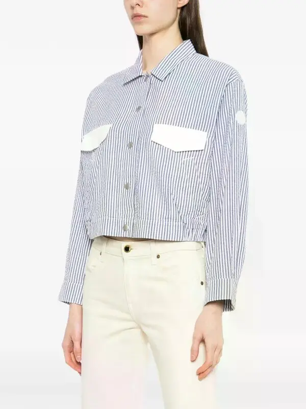 AGNES B. Striped Cropped Jacket