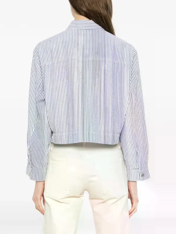 AGNES B. Striped Cropped Jacket