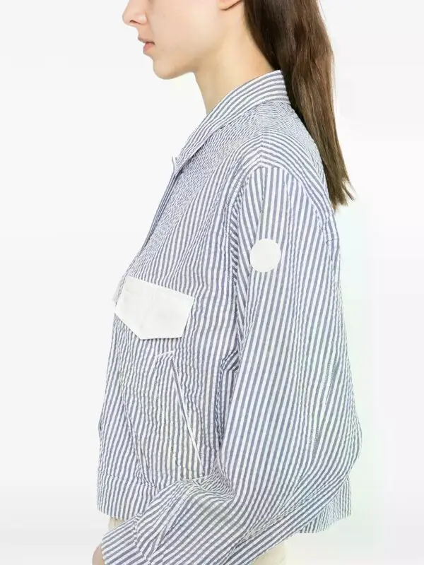 AGNES B. Striped Cropped Jacket