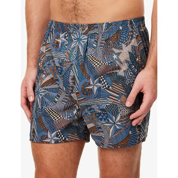 Derek Rose Ledbury Patterned Cotton Boxer Shorts