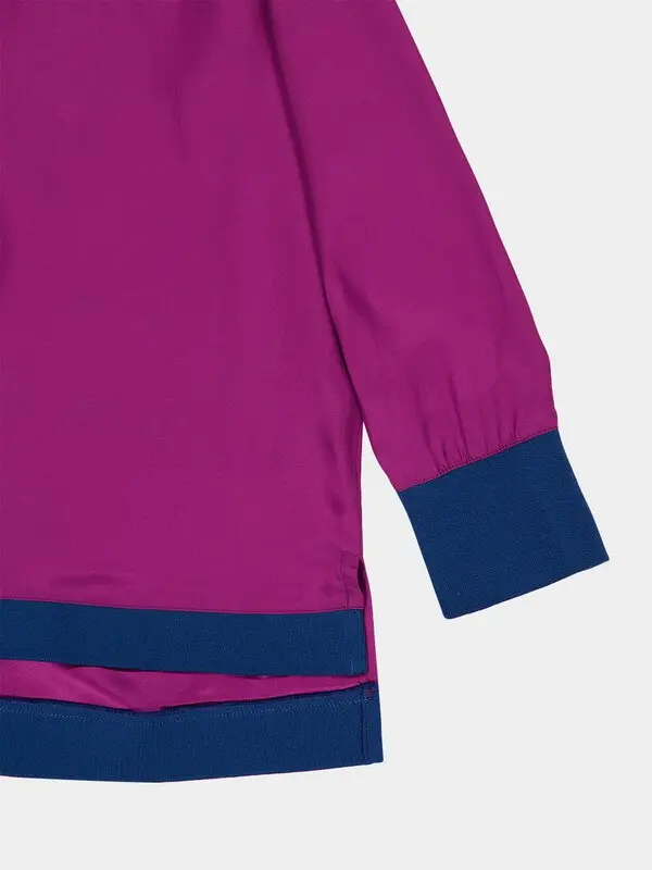 PAULA Silk V-neck Long-sleeve Top - Pink