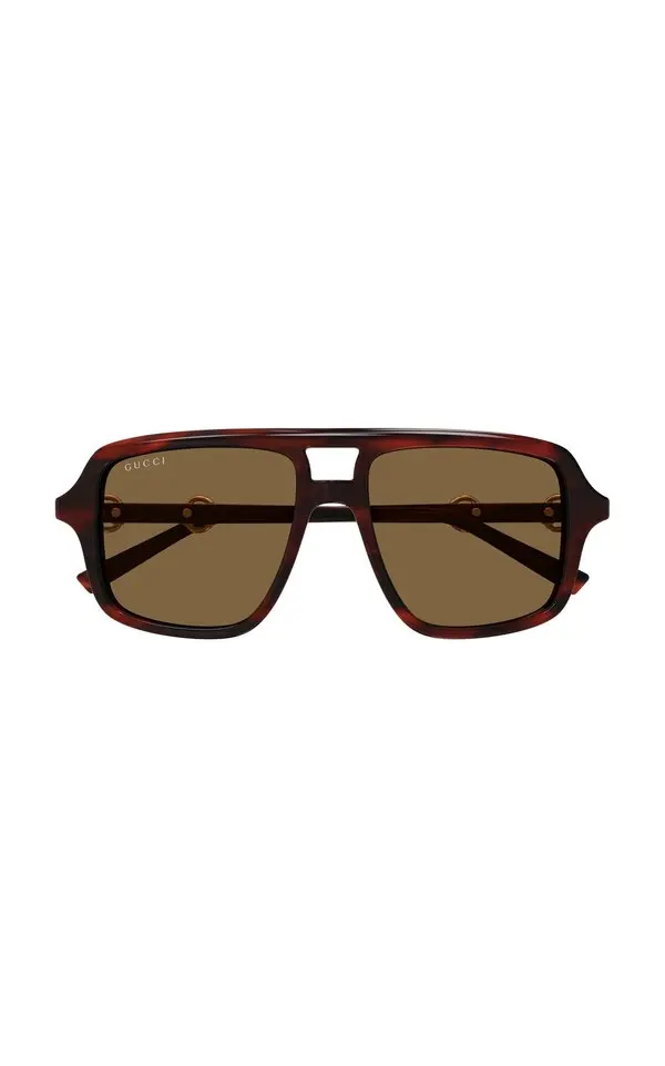 Gucci Aviator-frame Sunglasses - Brown