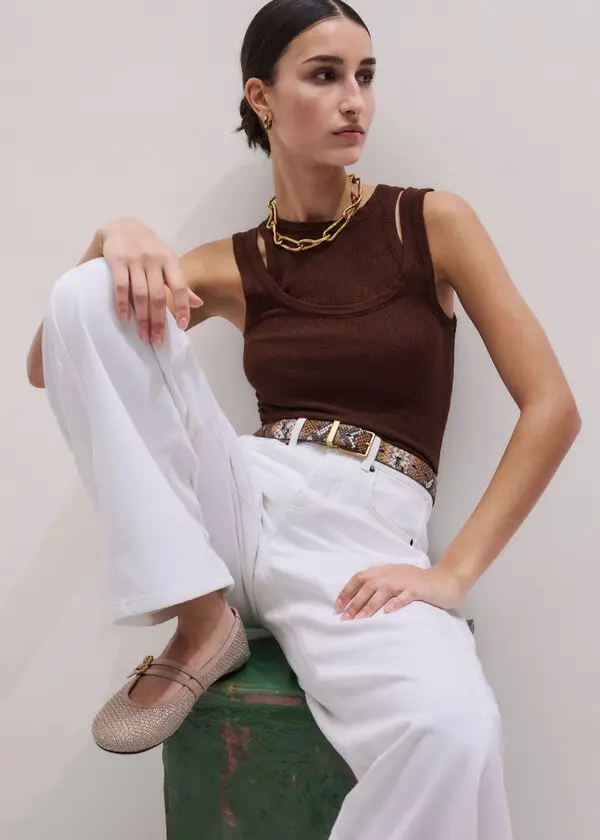 ME+EM Mesh Ballerina Flats - Gold