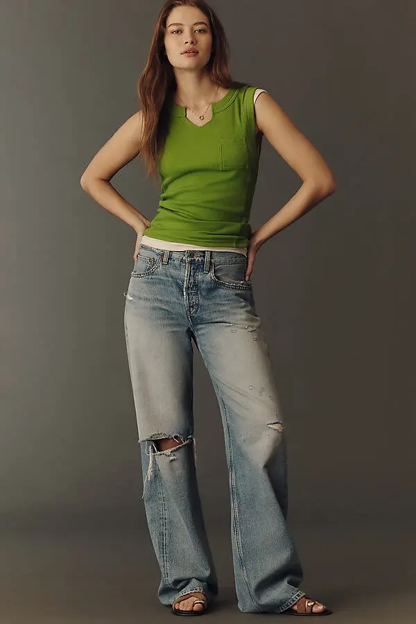 PILCRO Seamed Muscle Tank Top - Lime