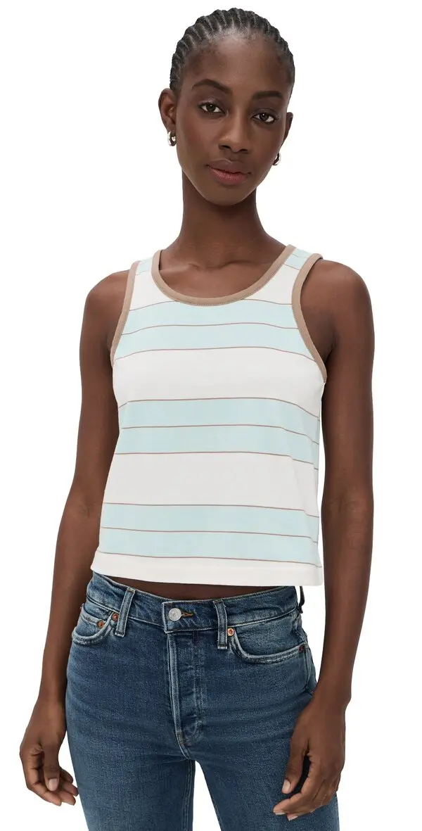 RE/DONE Bama Tank Top Striped Crewneck Sleeveless Jersey