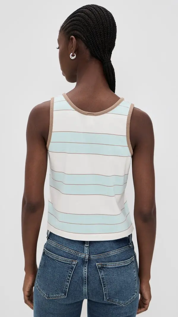 RE/DONE Bama Tank Top Striped Crewneck Sleeveless Jersey