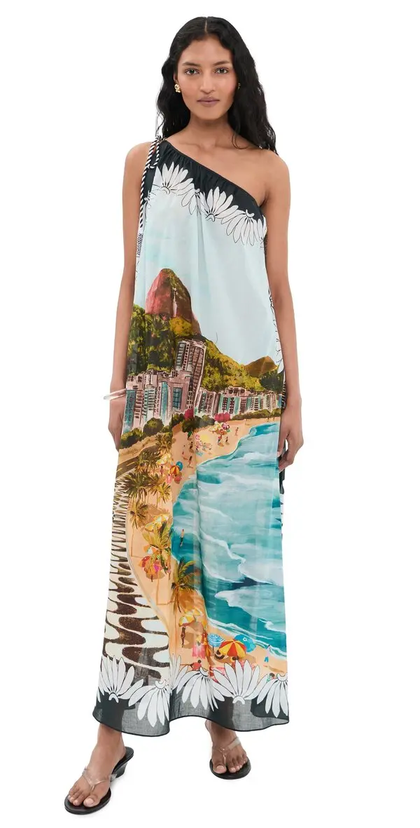 Farm Rio Copacabana Beach Maxi Dress - Copacabana Beach Multicolored